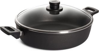 Woll Nowo Titanium Kasserolle Ø 32 cm, 8 cm hoch, 5,5 Liter mit 2 Seitengriffen - Aluminiumguss Antihafttopf - für Ceran, Gas, Elektro, Halogen - backofenf