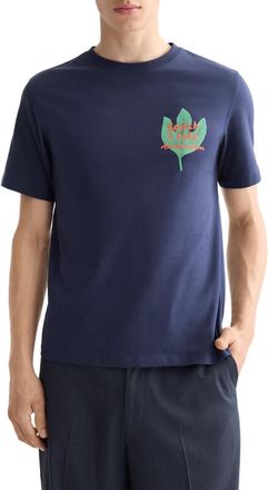 Scotch & Soda Herren Regular Fit Front + Back Aw T-Shirt, Peacoat 410, XXL