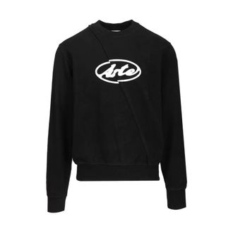 Arte Homme, Sweatshirts et sweats &agrave; capuche, Noir, Taille: M Circle Logo Embroidery Sweater