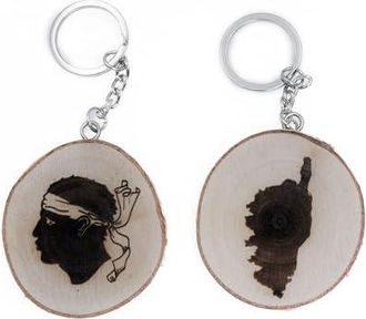 Generico Porte-cl&eacute;s en bois naturel avec l&icirc;le de la Corse, France, M&eacute;diterran&eacute;e