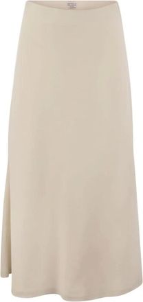 Brunello Cucinelli Femme, Jupes, Beige, Taille: 38 FR Twill Flute Skirt
