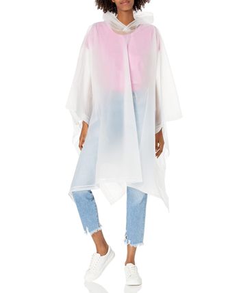 Totes Damen Unisex Rain Poncho G&uuml;rtel, farblos, Einheitsgr&ouml;&szlig;e