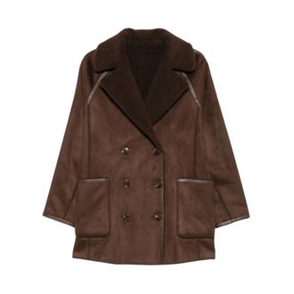Betta Corradi Manteau r&eacute;versible en fausse peau de mouton - Femme - Manteaux - Brun - Taille: 40 FR