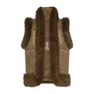 Seventy Gilet Ecomontone Pelo Lungo - - Jackets - Damen - Braun - L