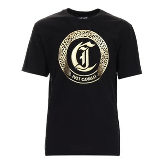 Just Cavalli Homme, Tops, Noir, Taille: L Snake Logo T-shirt