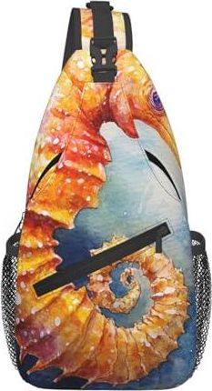 Generic Sac &agrave; bandouli&egrave;re color&eacute; en forme dhippocampe, sac &agrave; dos de voyage, sac &agrave; dos &agrave; bandouli&egrave;re pour homme, sac &agrave; dos de randonn&eacute;e