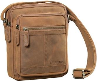 STILORD Lorenzo Petit Sac Homme en Cuir Vintage Besace Bandouli&egrave;re Petite Sacoche pour Tablette 8 Pouces Sac &Eacute;paule Homme Style Messenger Couleur:tan - marron