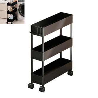Generic Schlanker Aufbewahrungswagen, 3 Etagen, Einfach zu MontierenMobile, Platzsparender Mobiler Schmaler Badezimmerwagen, 360&deg;Drehbares Rad, Aufbewahrungsr