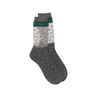 ANT45 Peng Short Floral-print Sheer Socks
