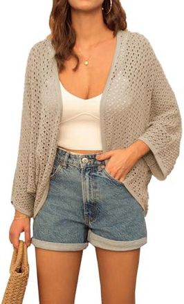 Grace Karin Élégant Cardigan Boléro dété Manches 3/4 Batwing Kimonos CL2641 Aprikose XL