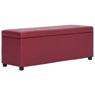 vidaXL Bank mit Staufach 116 cm Weinrot Kunstleder vidaXL