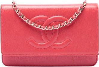 Chanel Portefeuille sur cha&icirc;ne Pre-owned - Femme - Pre-owned - Rose - Taille: ONE Size