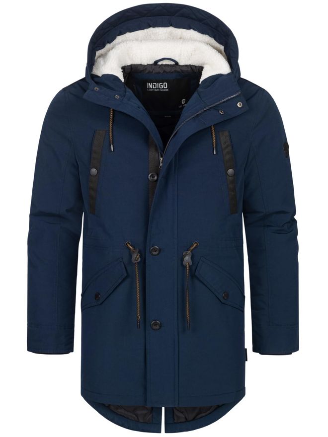 Indicode Herren INBenicio Parka mit gefütterter Kapuze & Teddyfell ...