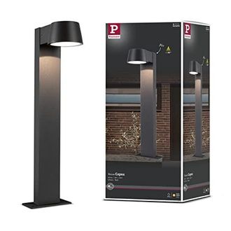 Paulmann 94454 LED Au&szlig;enleuchte Pollerleuchte Capea IP44 Warmwei&szlig; incl. 1x6 Watt Au&szlig;enbeleuchtung Schwarz Au&szlig;enlampe Aluminium Gartenlampe 3000 K