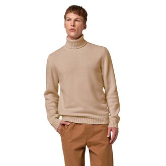 Alpha Studio Homme, Pulls, Beige, Taille: 2XL Pull Col Roulé en Cachemire