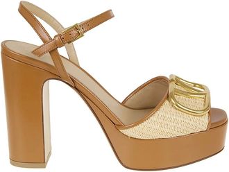 Valentino Garavani Femme, Chaussures, Beige, Taille: 36 EU Sandale Plateforme VLogo Signature