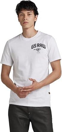 G-Star G-Star Homme T-Shirt Skeleton Dog Chest Graphic Slim, Blanc (white D24424-C372-110), XS