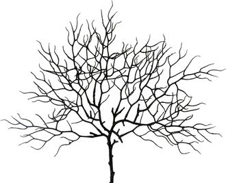 Creativ Home Künstlicher CORALLENZWEIG 44 cm. Coralle, Koralle aus Kunststoff SCHWARZ mit Glitter