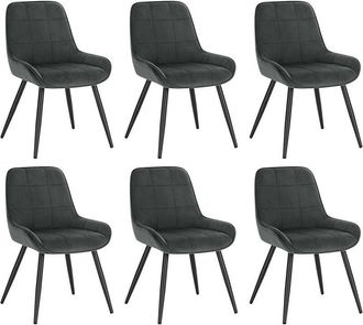 Woltu Esszimmerstühle 6er Set, Polsterstuhl Samt, Küchenstuhl gepolstert, Akzentstuhl für Wohnzimmer Schlafzimmer Küche, ergonomischer Stuhl mit