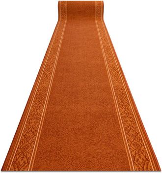 RugsX Rugsx - L&auml;ufer Antirutsch st.tropez Rahmen rutschfest rot 80cm orange 80x430 cm