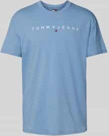 Tommy Jeans Regular Fit T-Shirt aus reiner Baumwolle mit Label Stitching