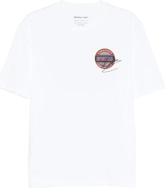 Martine Rose Homme, Tops, Blanc, Taille: XL T-shirt ras du cou &agrave; imprim&eacute; graphique