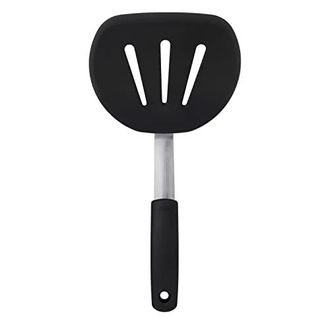 Oxo Good Grips - Spatule à crêpes flexible en silicone - Spatule de cuisine pour crêpes et pancakes silicone - Silicone, Acier inoxydable, Noir, 30 cm