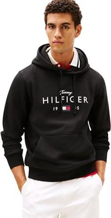 Tommy Hilfiger Brand Love Big Hilfiger Hoodie Mw0Mw41427 Sweat &agrave; Capuche, Black (Black), L Homme