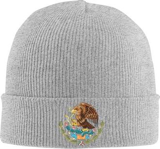 Generic Armoiries du Mexique Unisex Bonnet De Pêcheur Chaud Bonnets Hiver Coupe-Vent Skull Cap pour Randonnée Toutes Les Saisons Ski