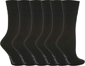 SockShop 6 paires de chaussettes en coton SockShop Gentle Grip pour femmes avec un haut en nid dabeille pour plus de confort EUR 37-42, UK 4-8