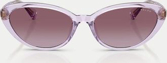 Ralph Lauren Butterfly-Sonnenbrille mit violetten Gl&auml;sern in transparentem Violett-Lila