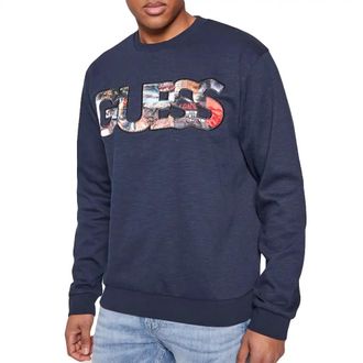 Guess Original Big Logo Sweatshirt - - Sweatshirts & Hoodies - Herren - Blau - S
