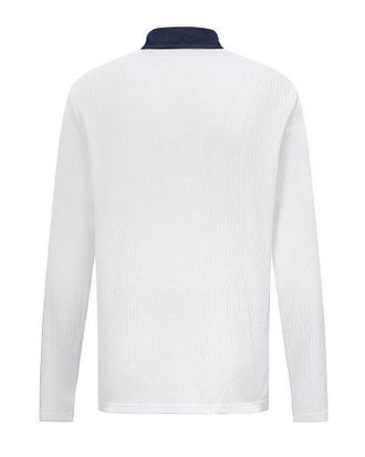 AlltheMen Poloshirt Herren langarm Poloshirt mit Brusttasche Polohemd mit Kontrastfarbe