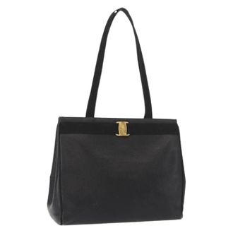 Ferragamo Sac bandouli&egrave;re en cuir Pre-owned - Femme - Pre-owned - Noir - Taille: ONE Size