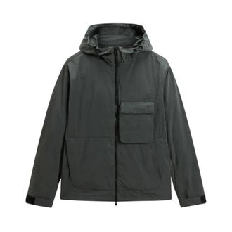 Woolrich Shiny Nylon Kapuzenjacke - - Jackets - Herren - Gr&uuml;n - M