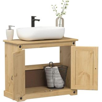 Les Tendances Armoire lavabo de salle de bain Corona bois de pin massif
