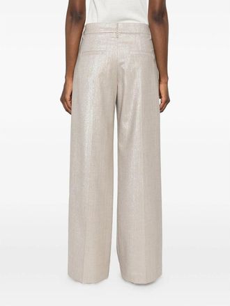 Brunello Cucinelli Pleated Shimmer Trousers - Beige