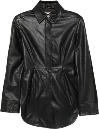 Sportmax Chemise en cuir Spscoccole - Femme - Vestes - Noir - Taille: 38 FR
