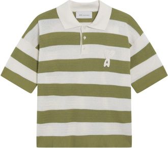 Ami Homme, Tops, Multicolore, Taille: S Polo &agrave; Manches Courtes avec Patch Crochet&eacute;