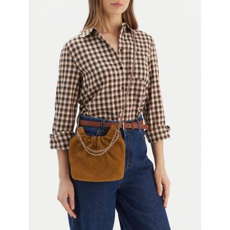 Tory Burch Handtasche Tory Burch Fleming Suede Mini Hobo Bag 166066 Braun