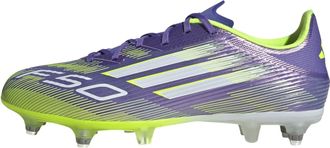 adidas Unisex F50 League Soft Ground Football Boots Fußballschuhe, Purple Rush/Cloud White/Lucid Lemon, 40 2/3 EU