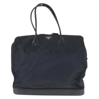 Prada Pre-owned Nylon Leather Tessuto Logo Tote - - Pre-owned - Damen - Schwarzk - ONE SIZE