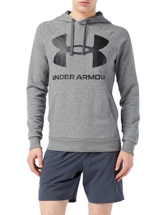 Under Armour Herren Rival Fleece Big Logo HD T-Shirt, Pitch Grey Light Heather/Schwarz (012), XL