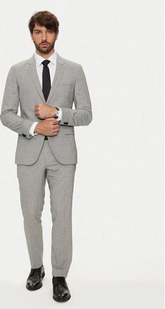 HUGO BOSS Hugo Anzug Arti/Hesten232X 50519444 Grau Extra Slim Fit
