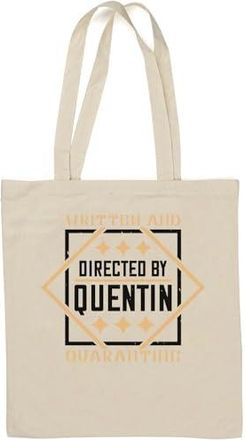 Generic Written and Directed by Quentin Quarantin Sac fourre-tout en coton naturel avec slogan drôle Blanc