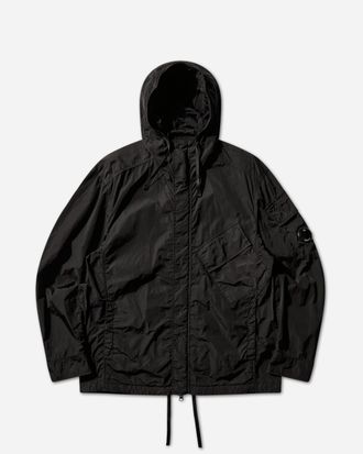 C.P. Company Men s Chrome-R Hooded Lens Overshirt Black