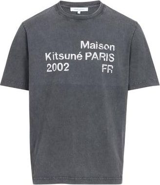 Maison Kitsun&eacute; T-shirt marque col rond en coton