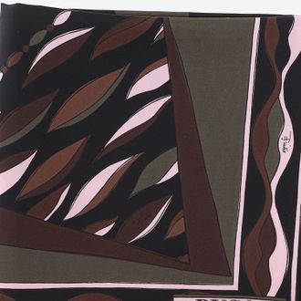 Emilio Pucci Geometric Silk Scarf - Khaki