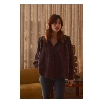 Marlot Paris Blouse Ava L&eacute;opard Double Gaze de Coton - Collection Femme Marlot Paris