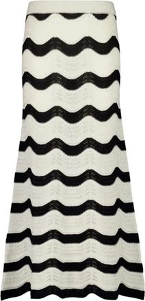 La DoubleJ Femme, Jupes, Multicolore, Taille: 36 FR Jupe Midi en Coton Chevron